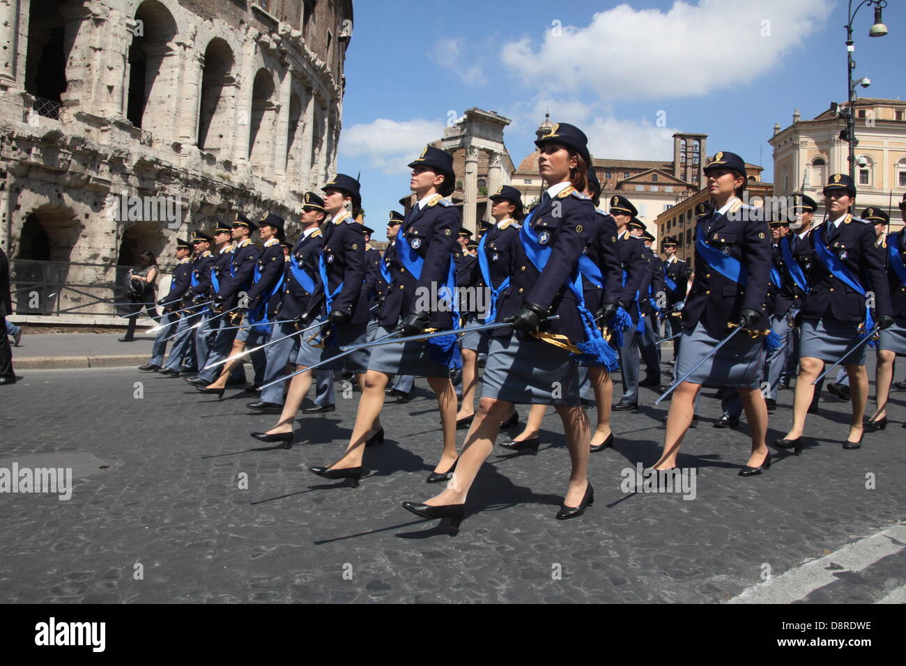 Rome, Italy. 2nd June 2013. Soldiers marching past the Theatre of ...