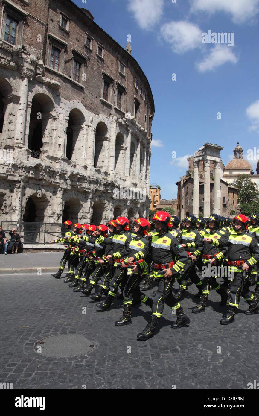 Rome, Italy. 2nd June 2013. Soldiers marching past the Theatre of ...