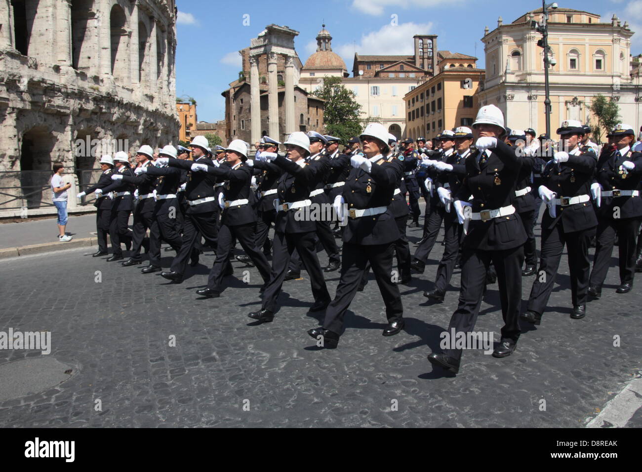 Rome, Italy. 2nd June 2013. Soldiers marching past the Theatre of ...