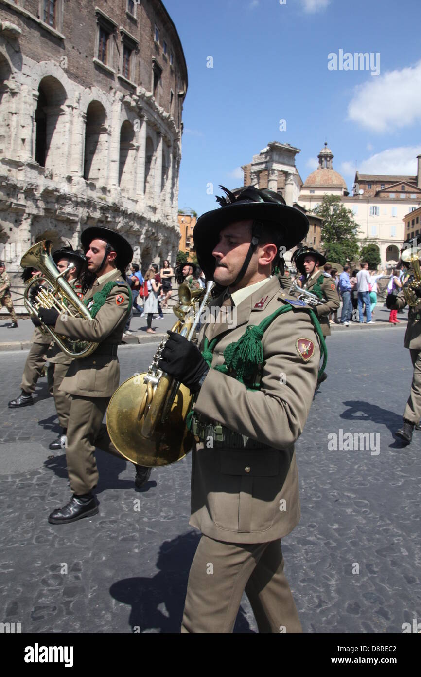 Rome, Italy. 2nd June 2013. Soldiers marching past the Theatre of ...