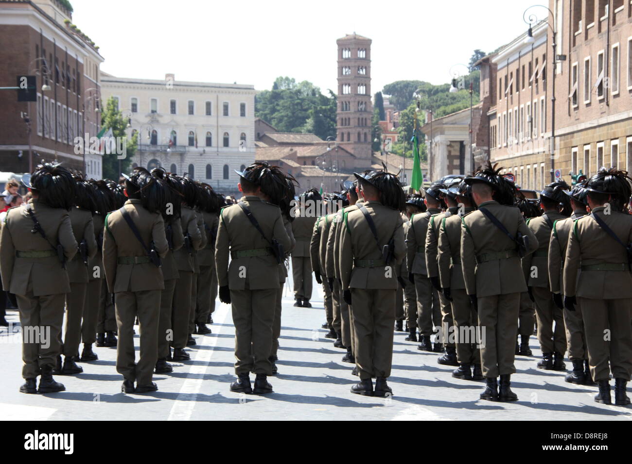 Rome, Italy. 2nd June 2013. Soldiers marching at the Italian Republic ...