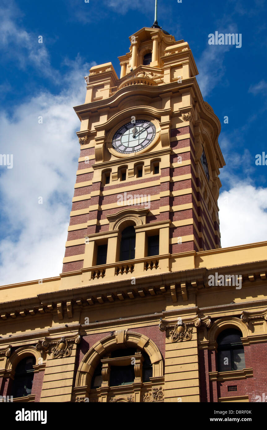 Clock Tower Flinders Street station Melbourne Victoria Australia Stock ...