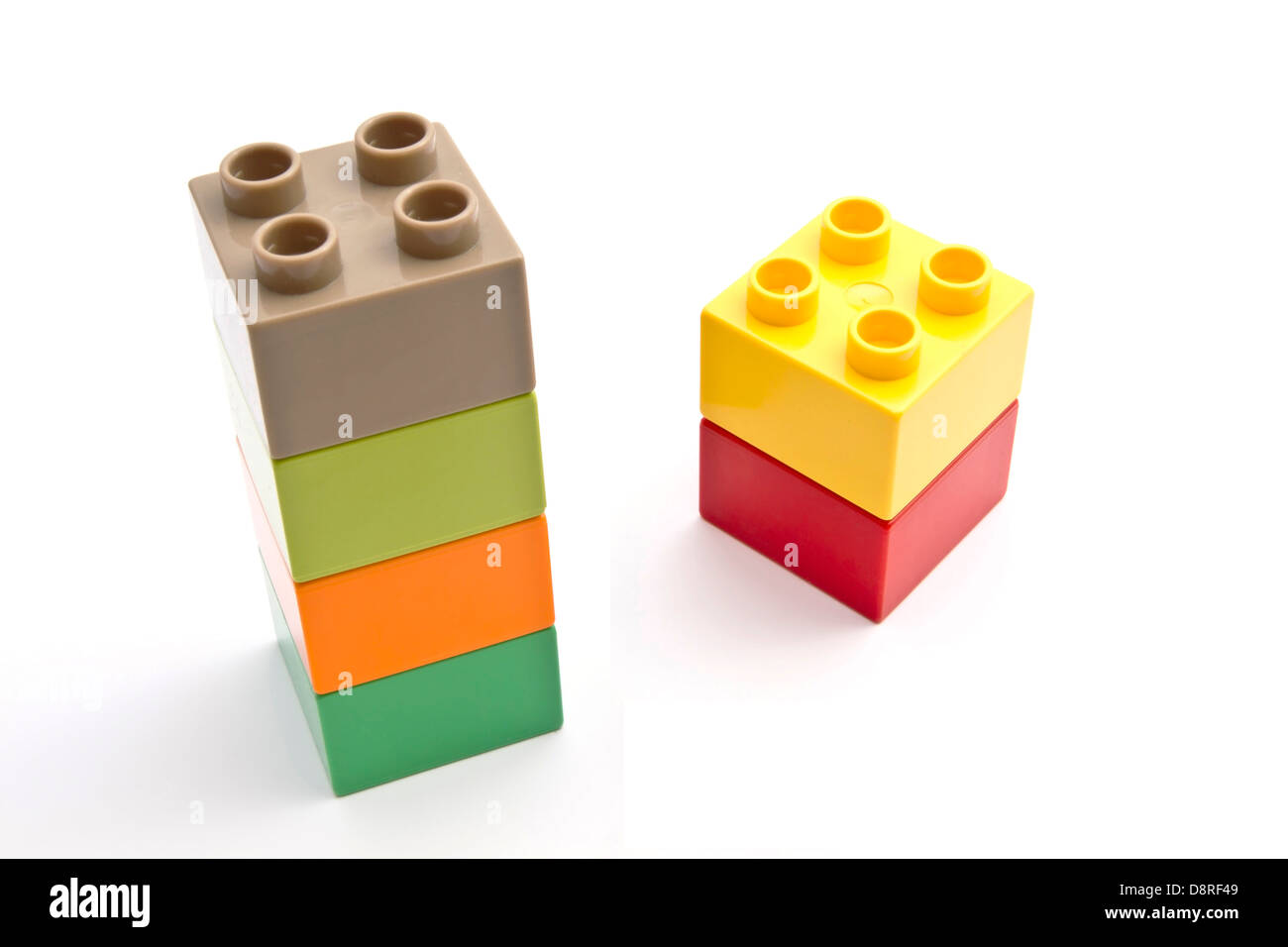 Colorful building blocks closeup on white Stock Photo - Alamy