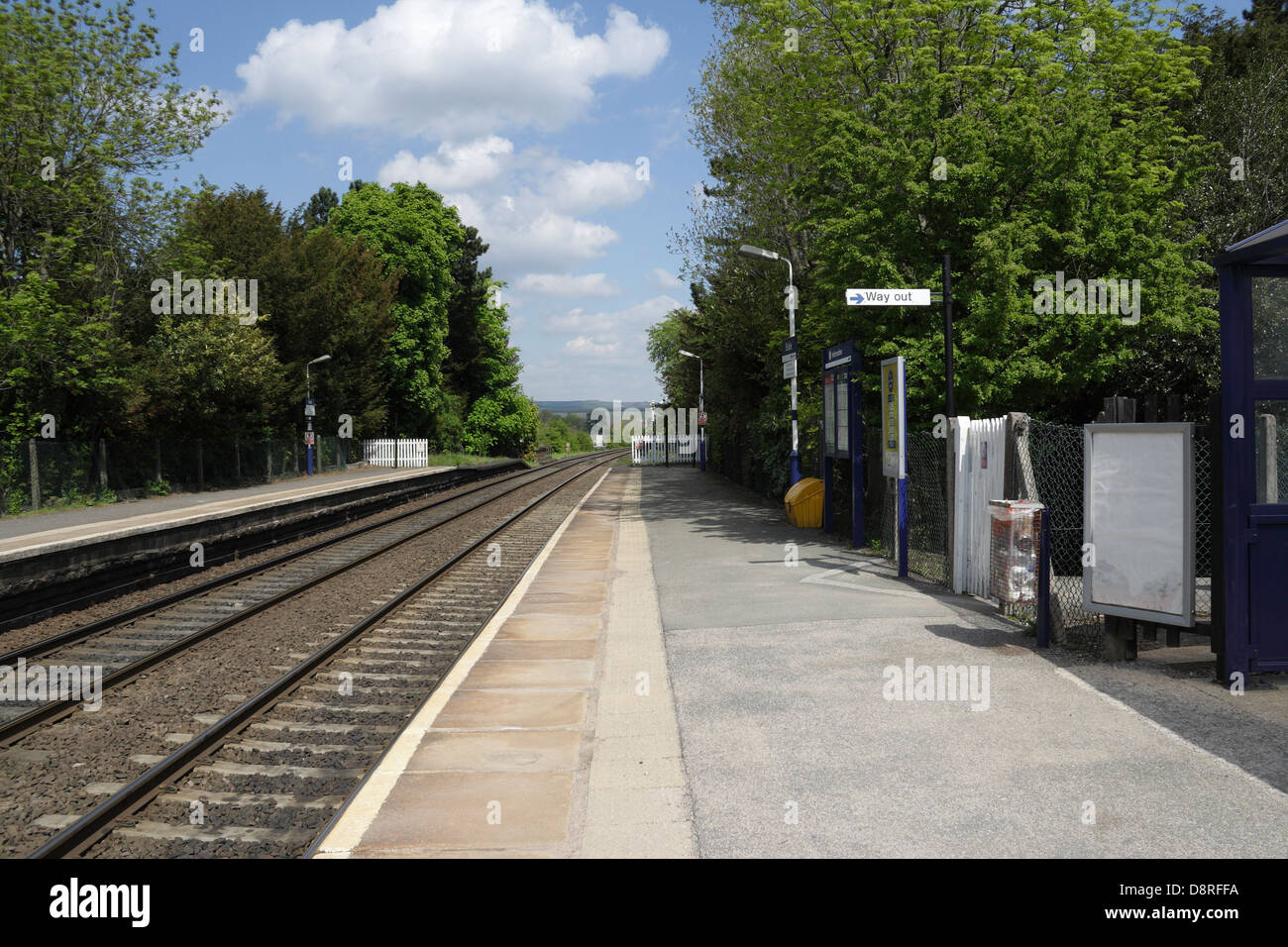 Edale railway station platform on the Hope Valley line in the ...