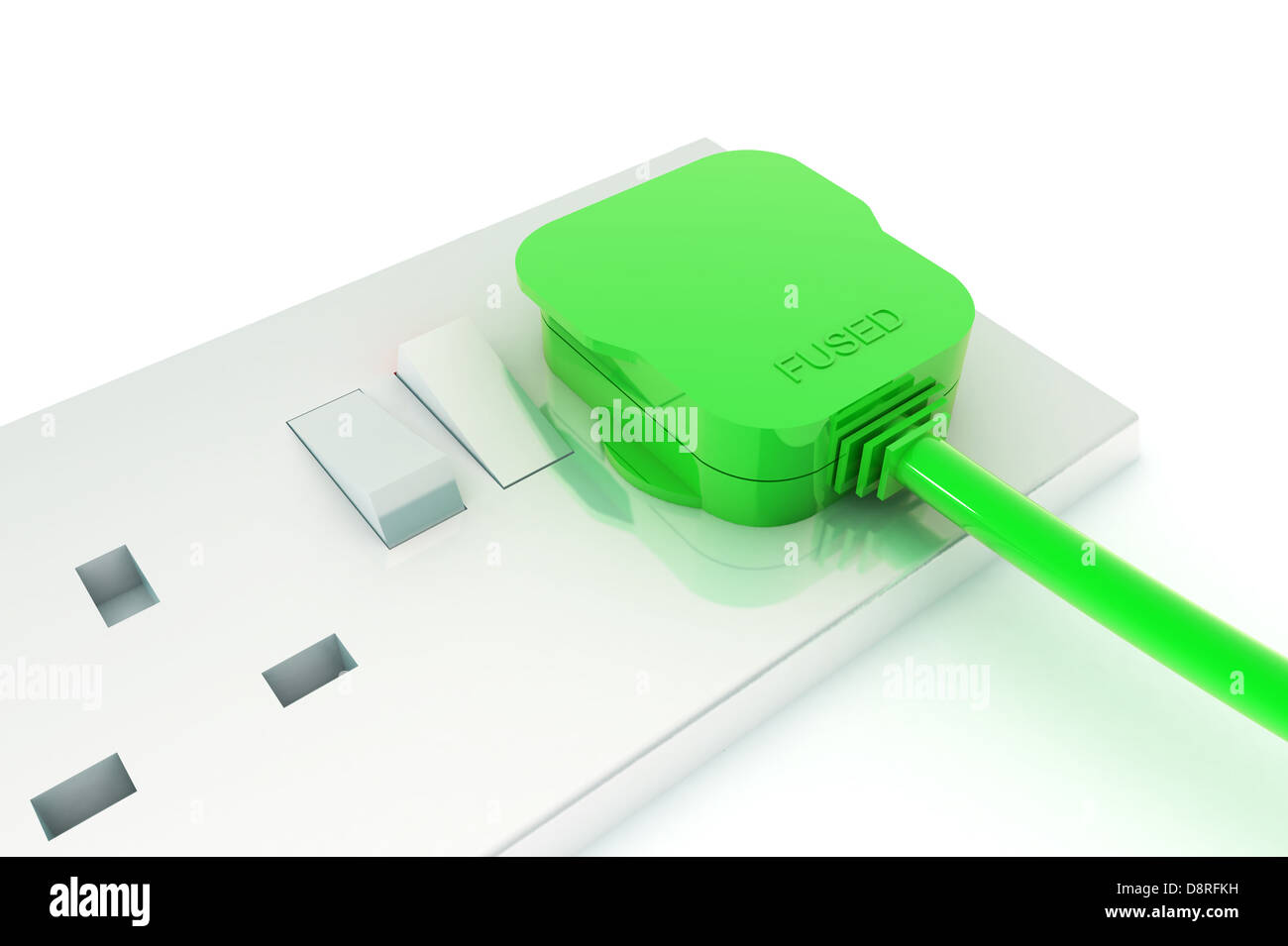 A Colourful 3d Rendered Green Energy Plug Concept Illustration Stock ...