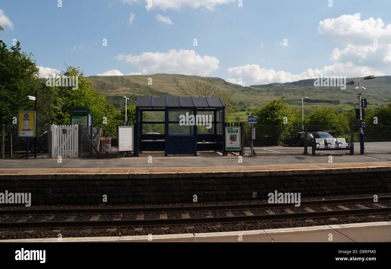 Edale railway station platform on the Hope Valley line in the ...