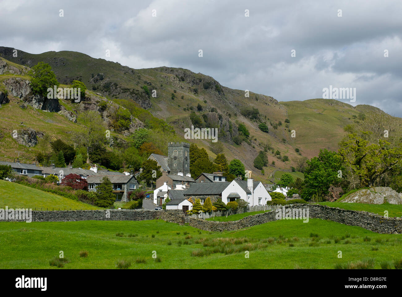 The village of Chapel Stile, Langdale, Lake District National Park ...