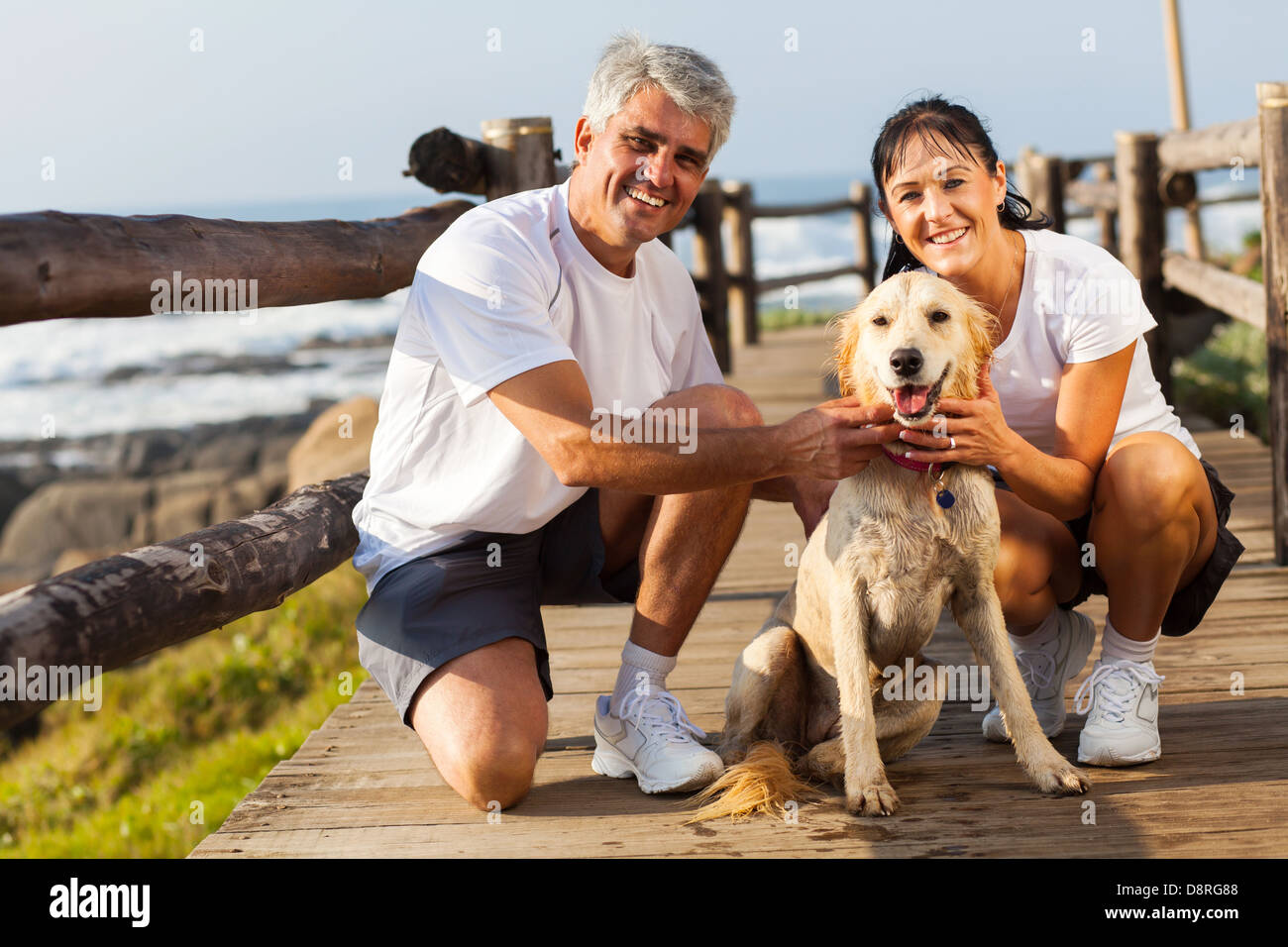 Middle aged female with dog hi-res stock photography and images - Alamy