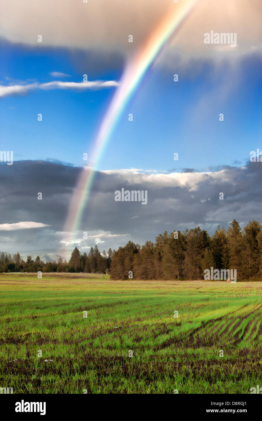 Rainbow over farmland Stock Photo - Alamy Rainbow over farmland Stock Photo - Alamy
