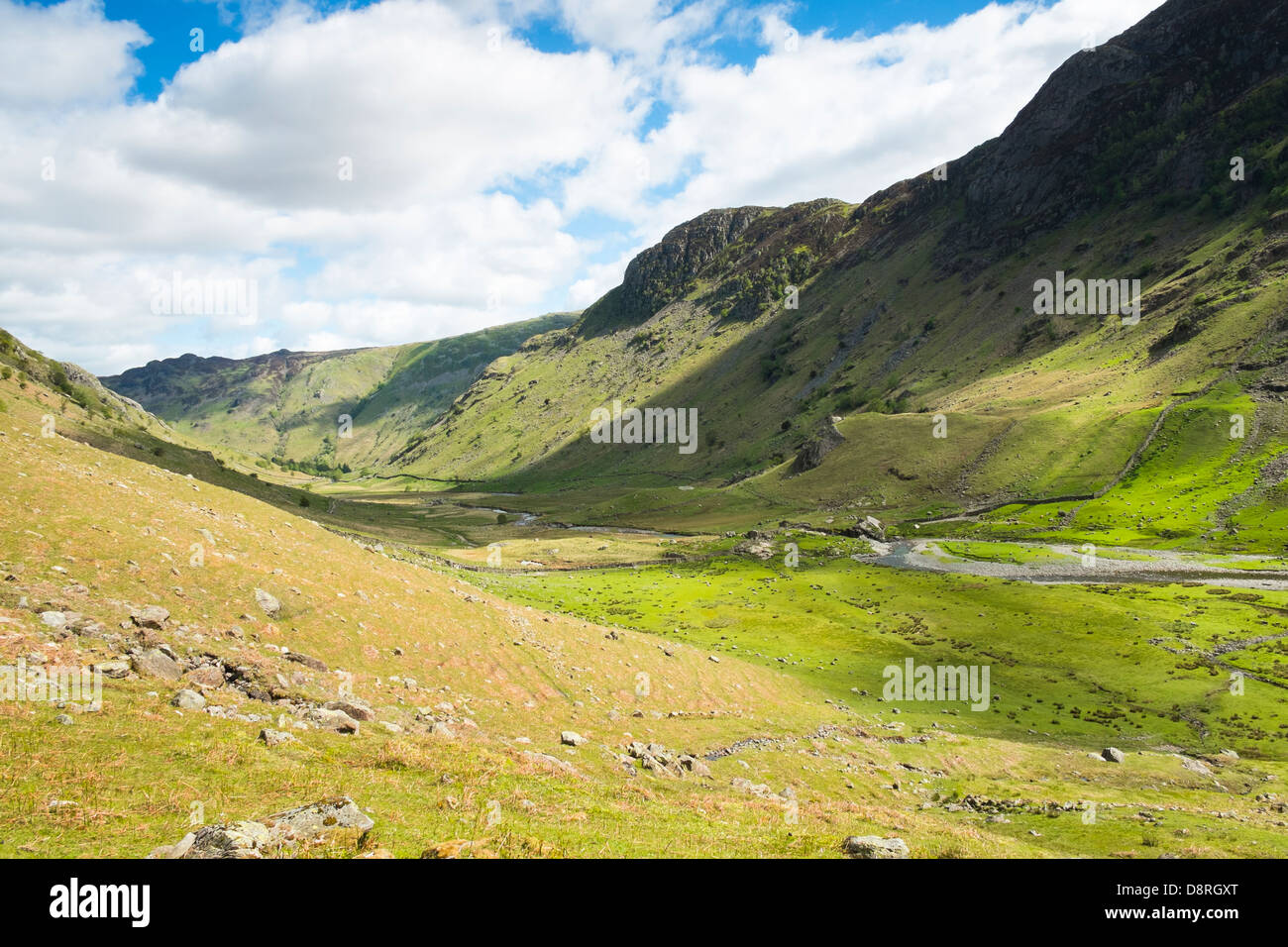Looking towards Heron Crag, Langstrath Beck near Stonethwaite in the ...