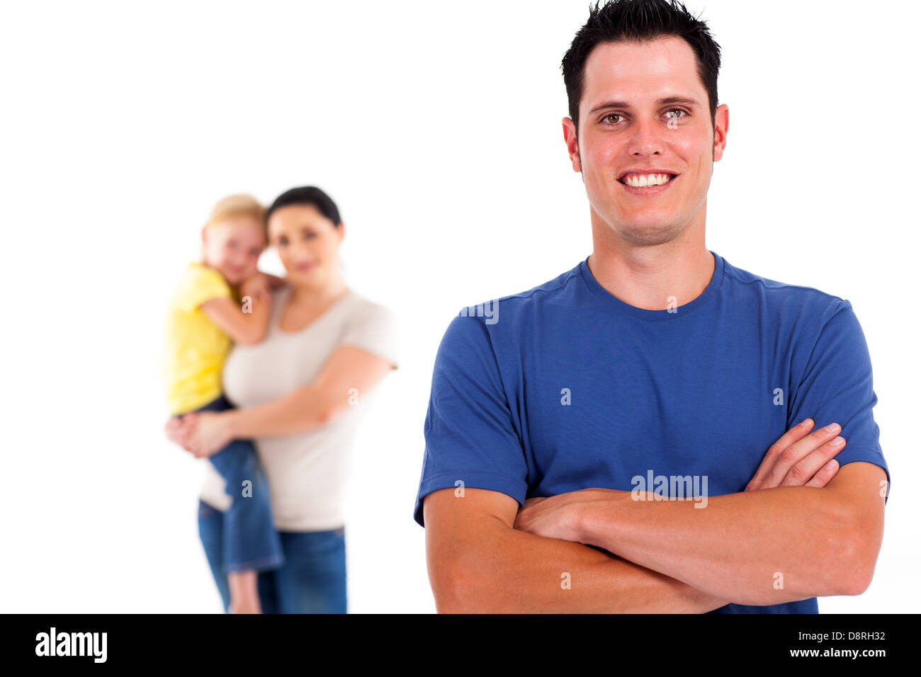 father standing in front of family Stock Photo - Alamy