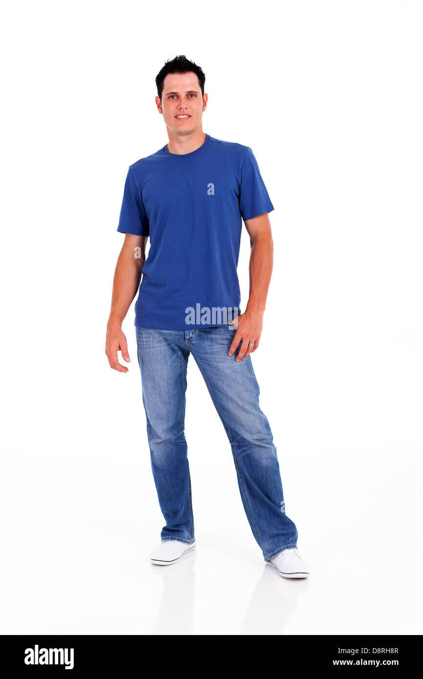 casual young man full length portrait on white Stock Photo - Alamy