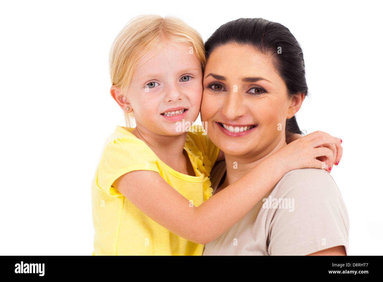 happy mother and daughter face closeup Stock Photo - Alamy