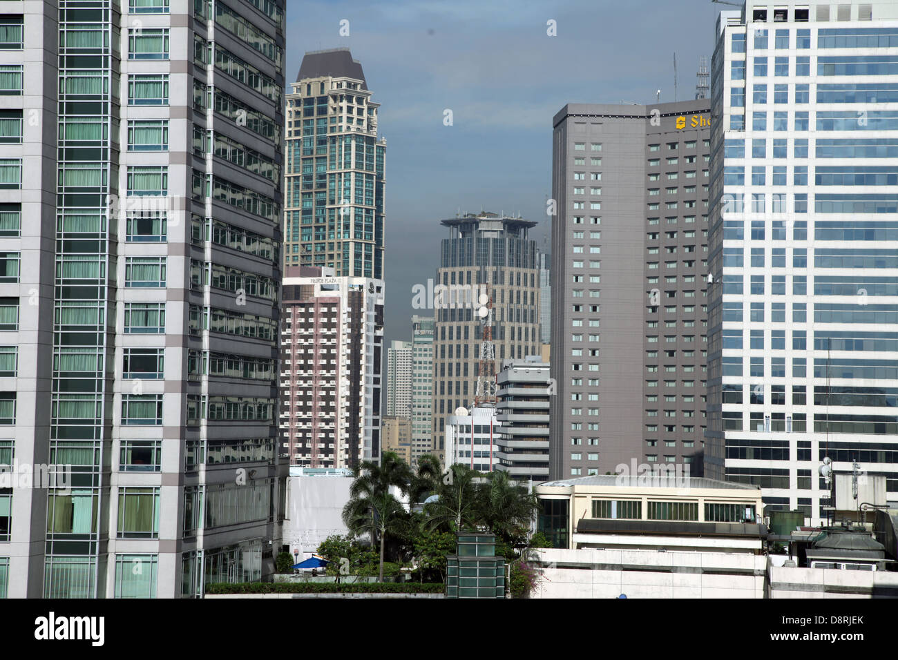 It's a photo of bangkok in Thailand view from the sky or through a ...