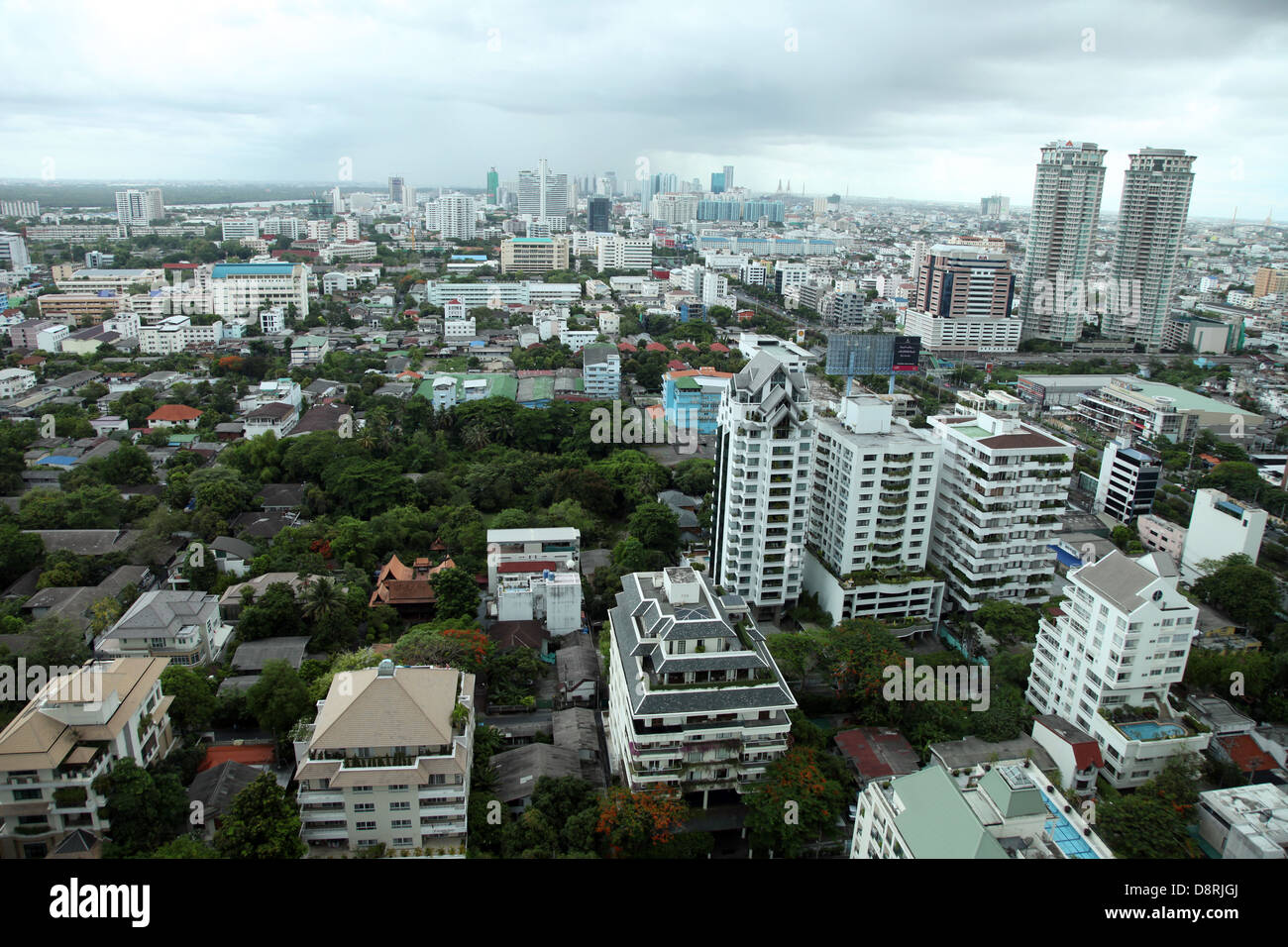 It's a photo of bangkok in Thailand view from the sky or through a ...
