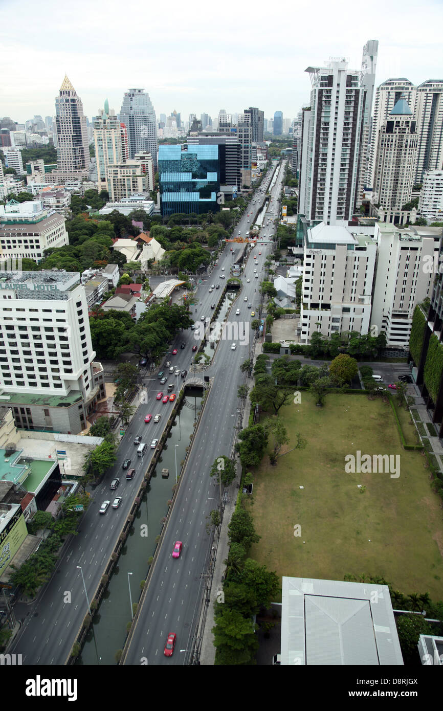 It's a photo of bangkok in Thailand view from the sky or through a ...