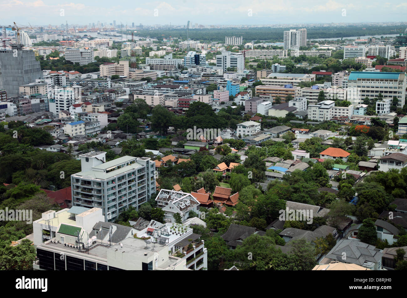 It's a photo of bangkok in Thailand view from the sky or through a ...