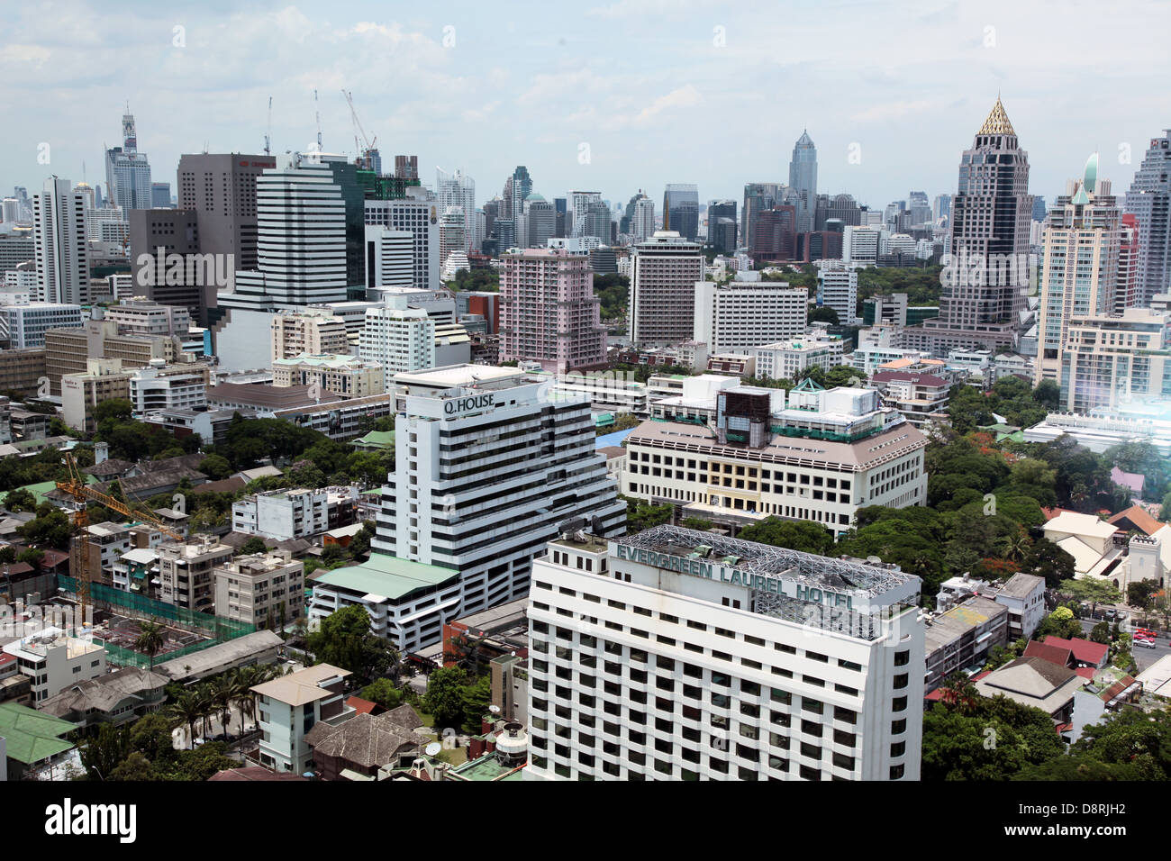 It's a photo of bangkok in Thailand view from the sky or through a ...