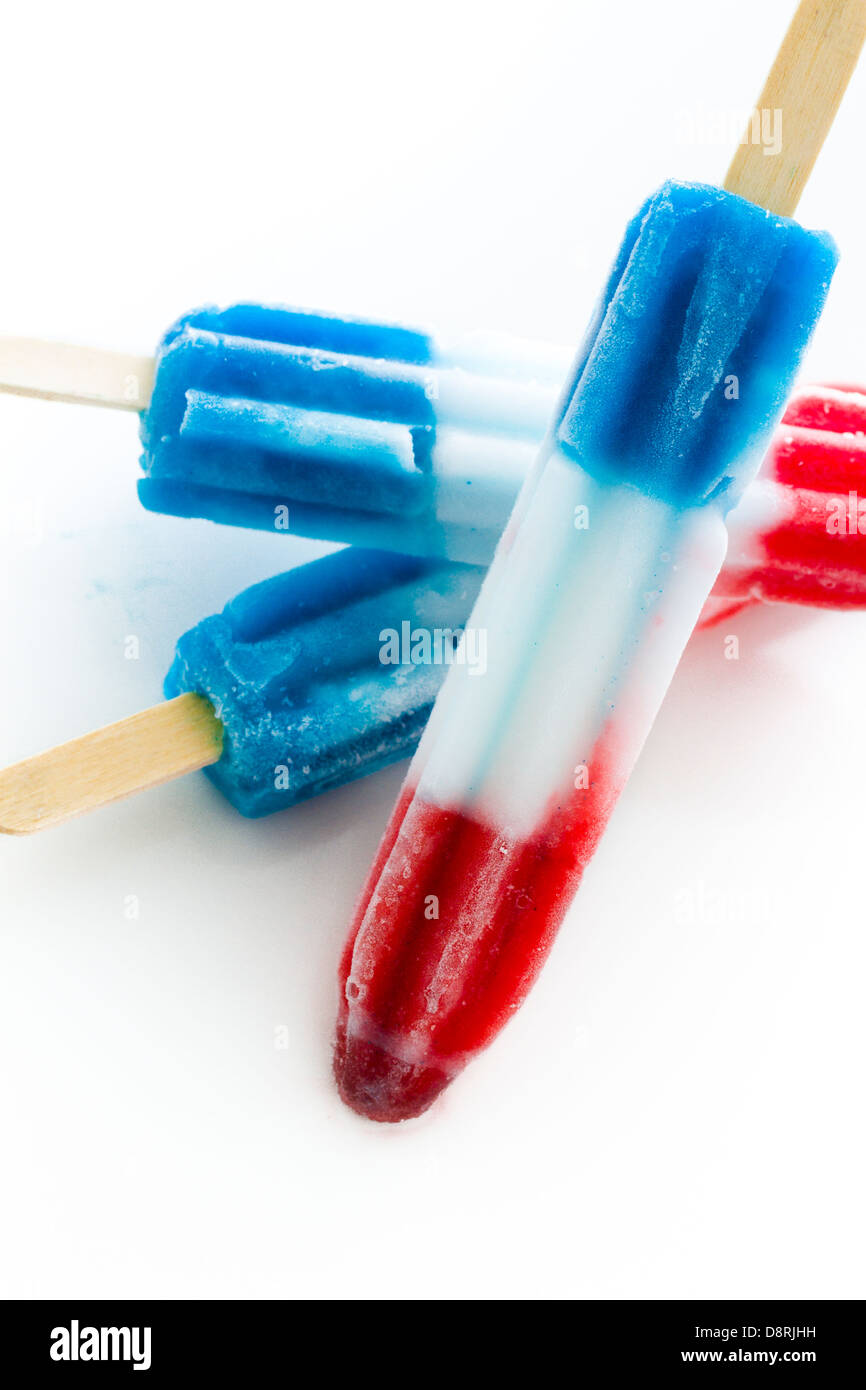 Popsicles with red, white, and blue colors Stock Photo - Alamy