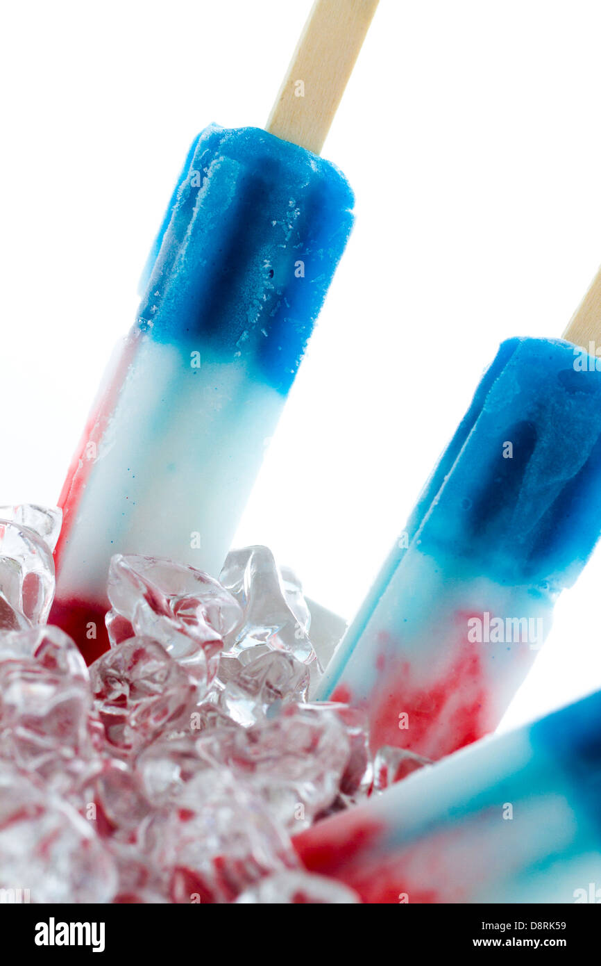 Popsicles with red, white, and blue colors Stock Photo - Alamy