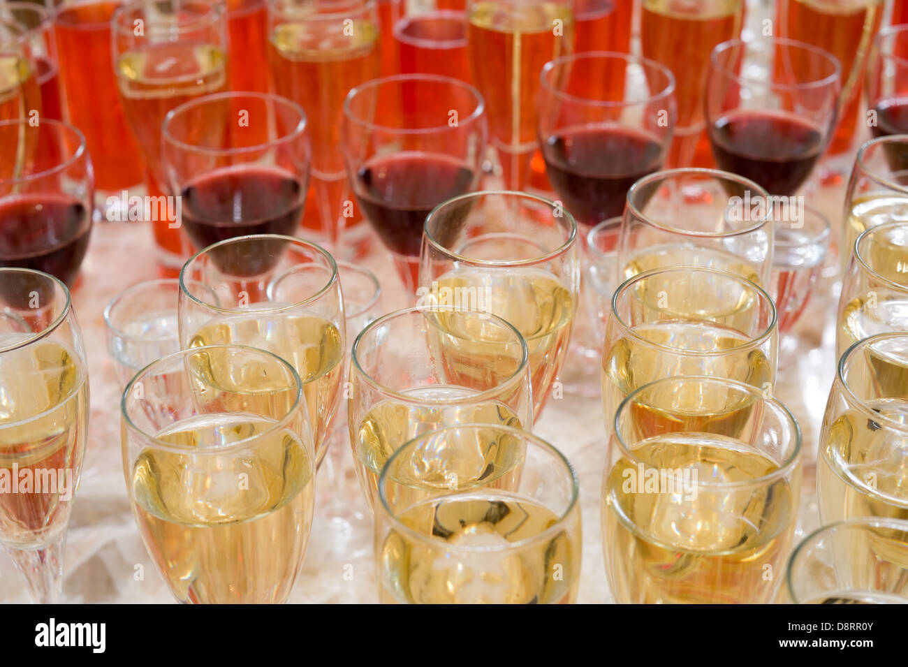 many drinks in stemwares Stock Photo - Alamy