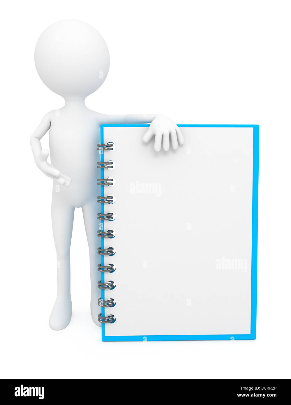 White person with blank spiral notepad Stock Photo - Alamy