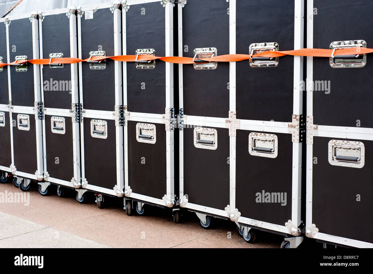 containers for concert equipment Stock Photo - Alamy