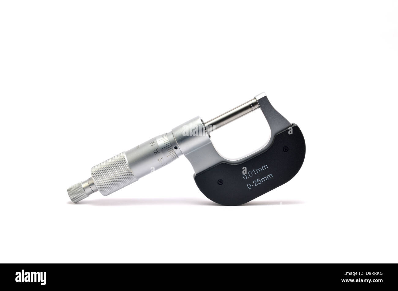 micrometer a white background in an upright position Stock Photo - Alamy