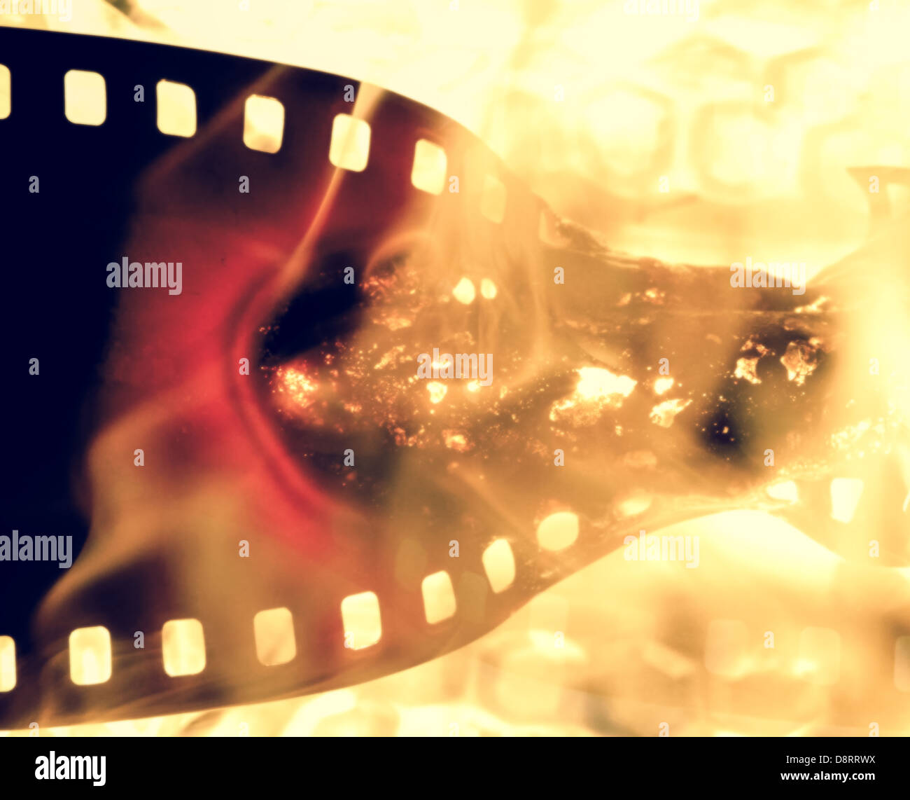 film strip on fire Stock Photo - Alamy