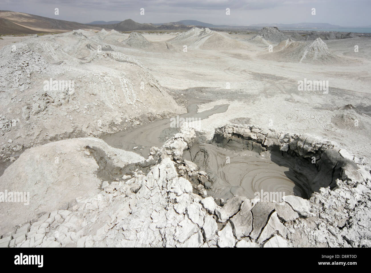 Mud volcanoes in Qobustan near Baku Azerbaijan Stock Photo - Alamy