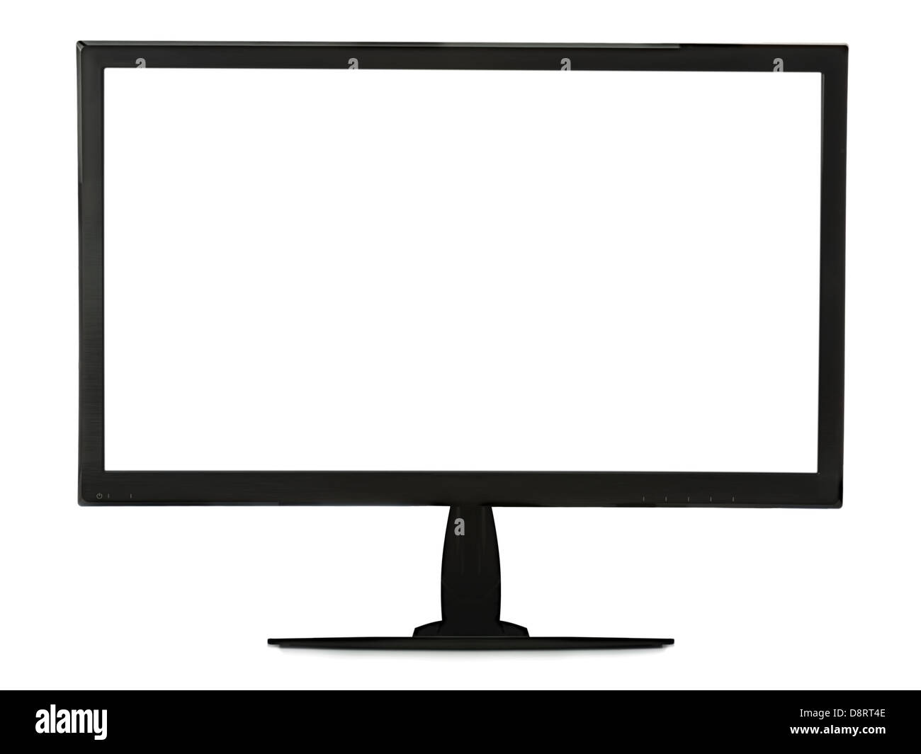 Black lcd monitor isolated on white background. Closeup Stock Photo - Alamy