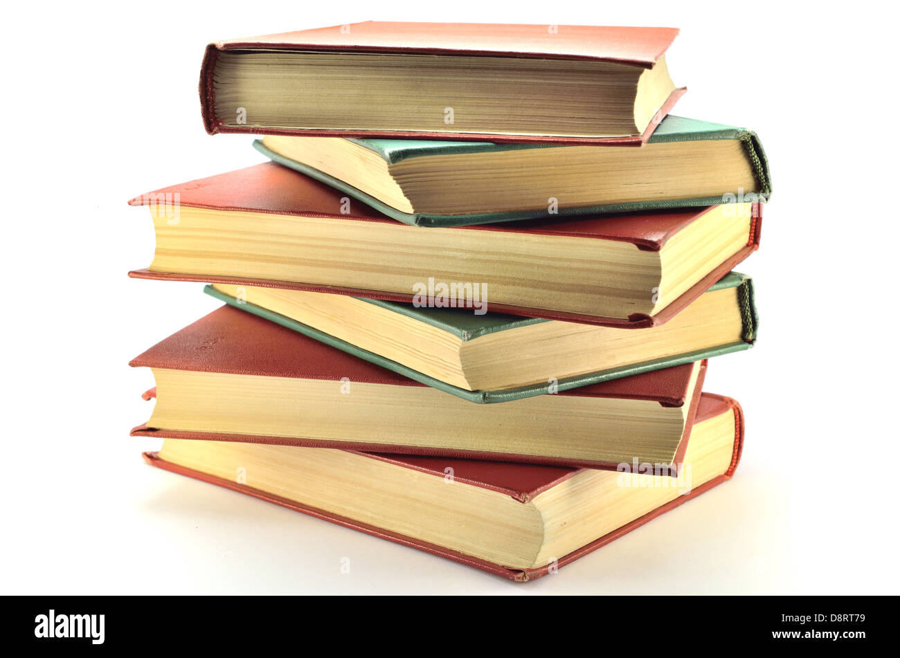 stack of various books on a white background Stock Photo - Alamy