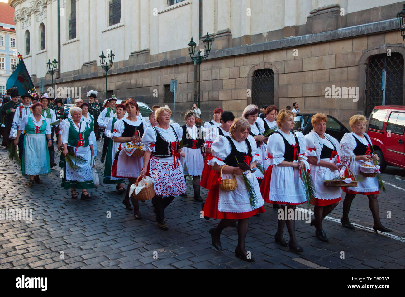 Procession during Svatojanske Slavnosti Navalis religious festival Mala ...