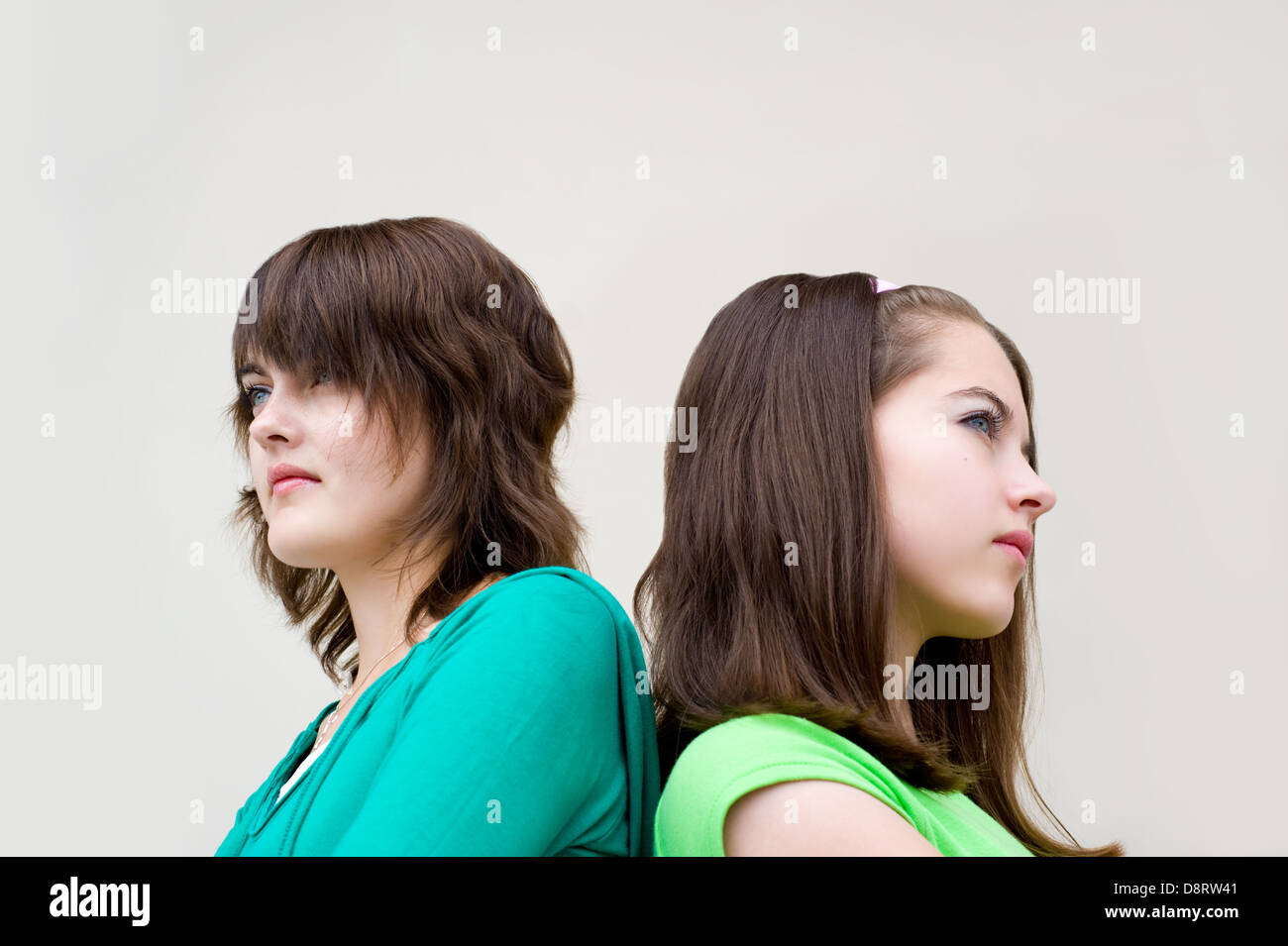 beautiful girls back to back Stock Photo - Alamy