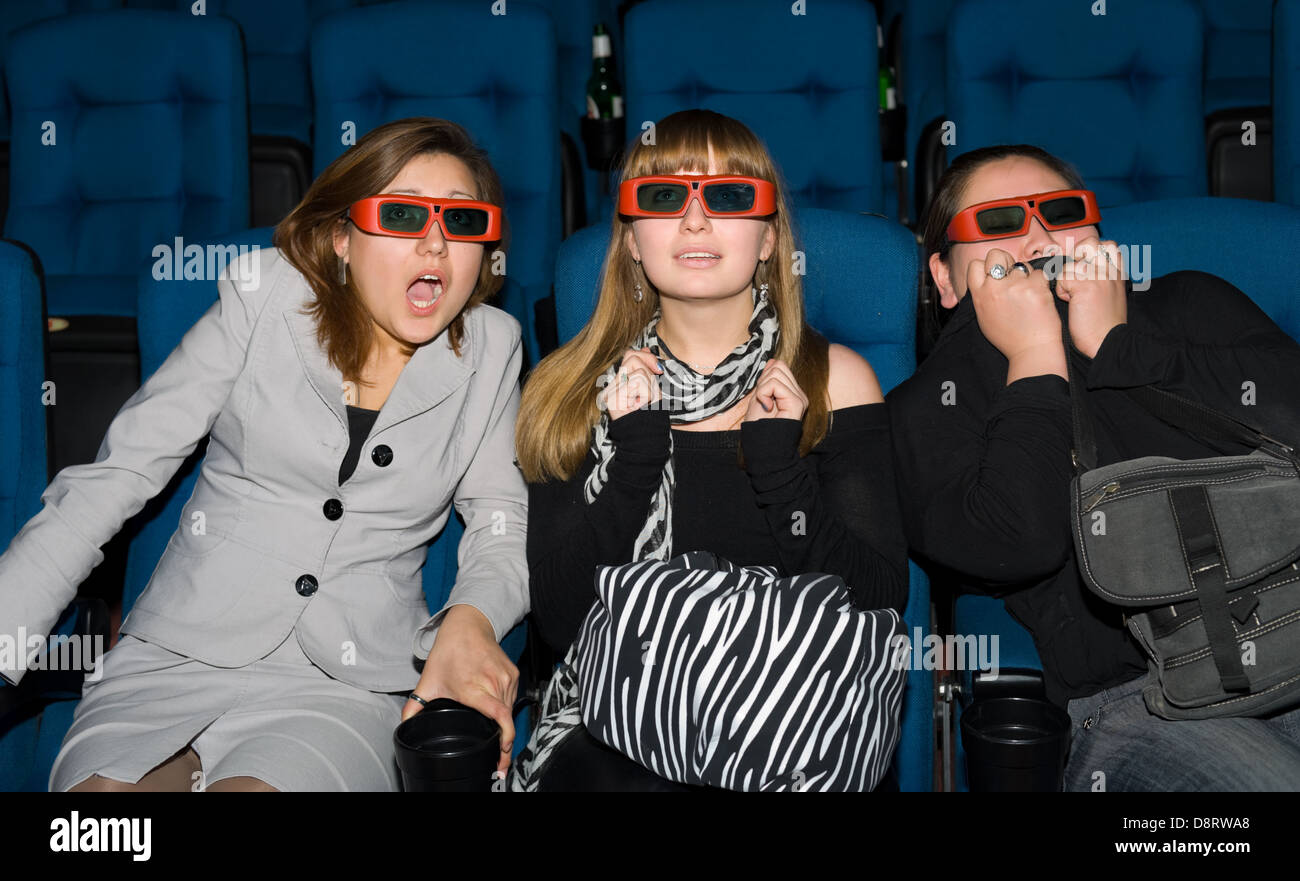 viewers of 3D movie theater Stock Photo - Alamy