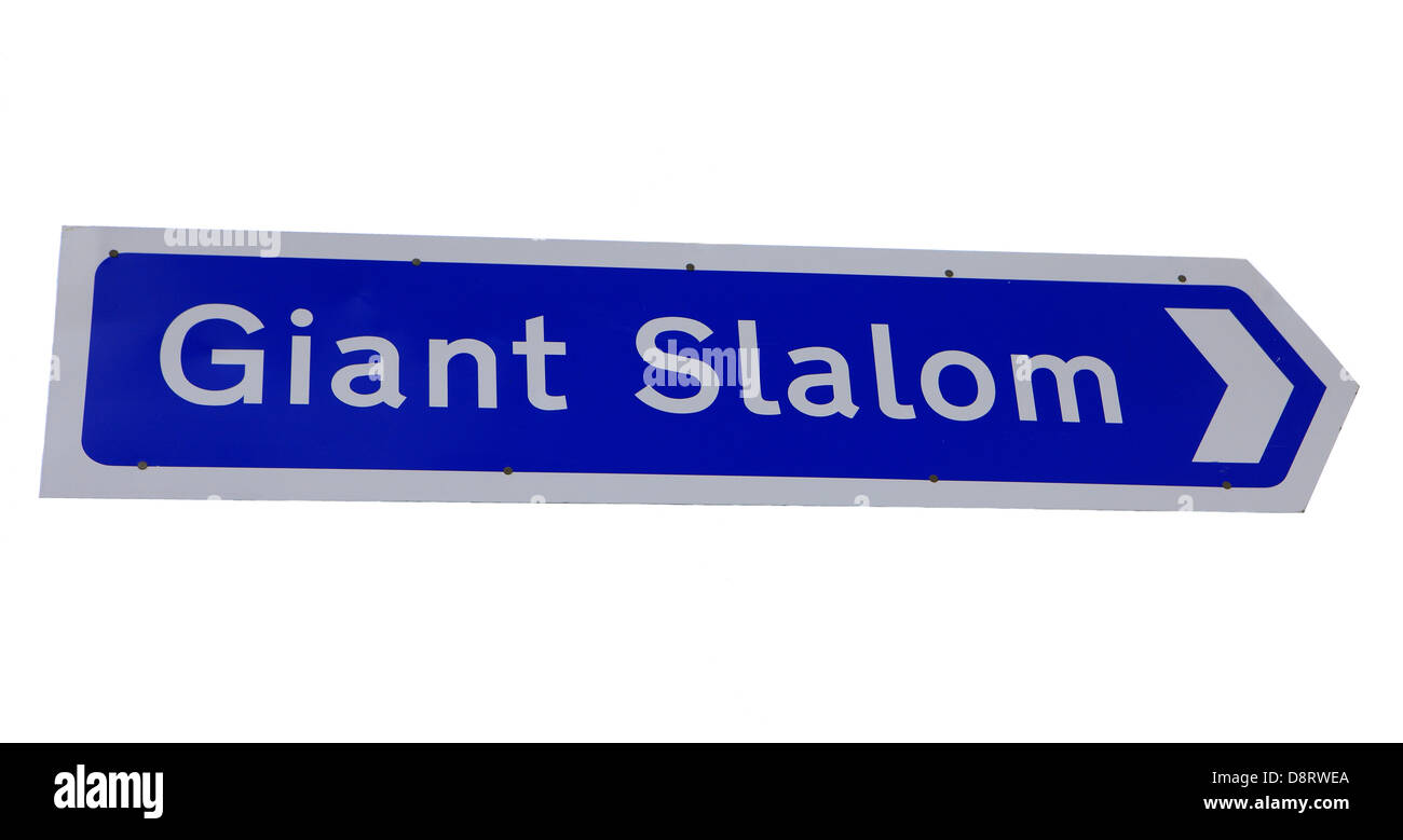 Giant Slalom sign cut out on a white background Stock Photo - Alamy