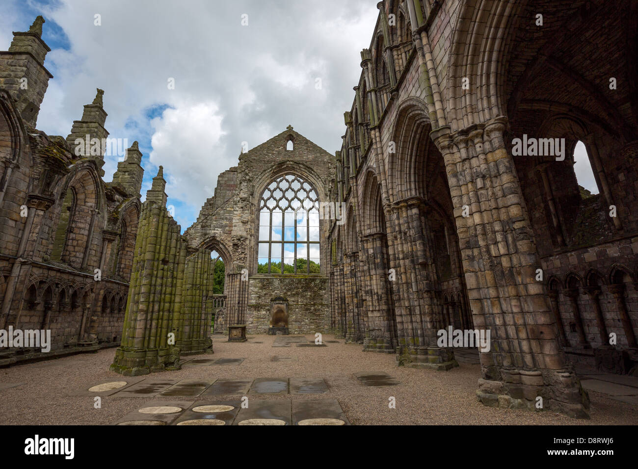 Great Britain, Scotland, Edinburgh, the ruins of the Holyroodhouse ...