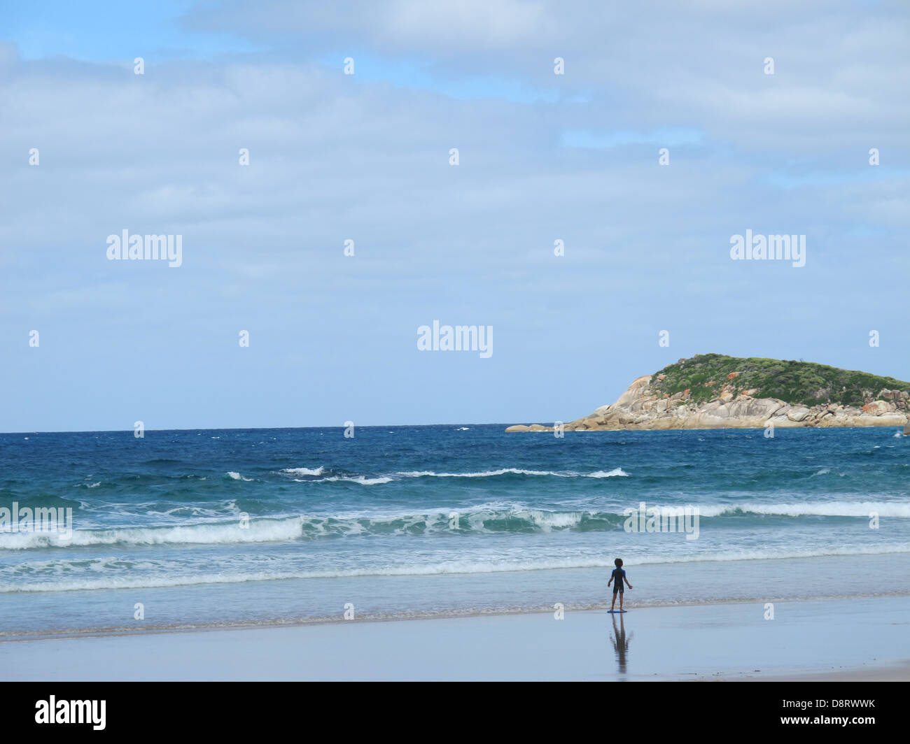 A child standing on the beach, Wilson's Promontory Stock Photo - Alamy