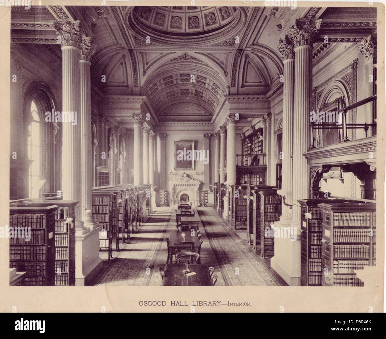 This image shows the interior of Osgoode Hall's law library in Toronto ...