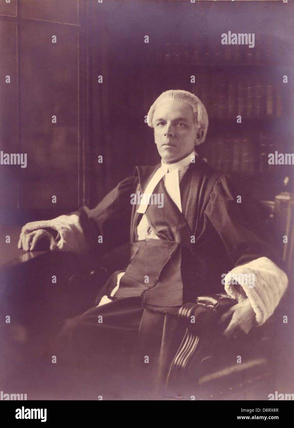 This historical photograph features Charles Darling, a British judge ...