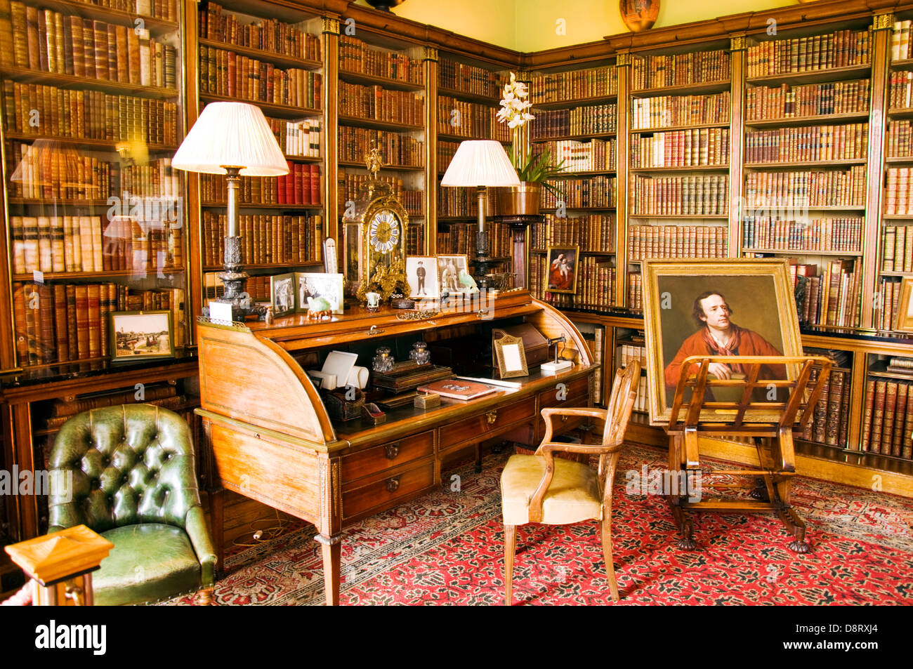 Library at Bowood House and gardens near Calne Wiltshire Stock Photo ...