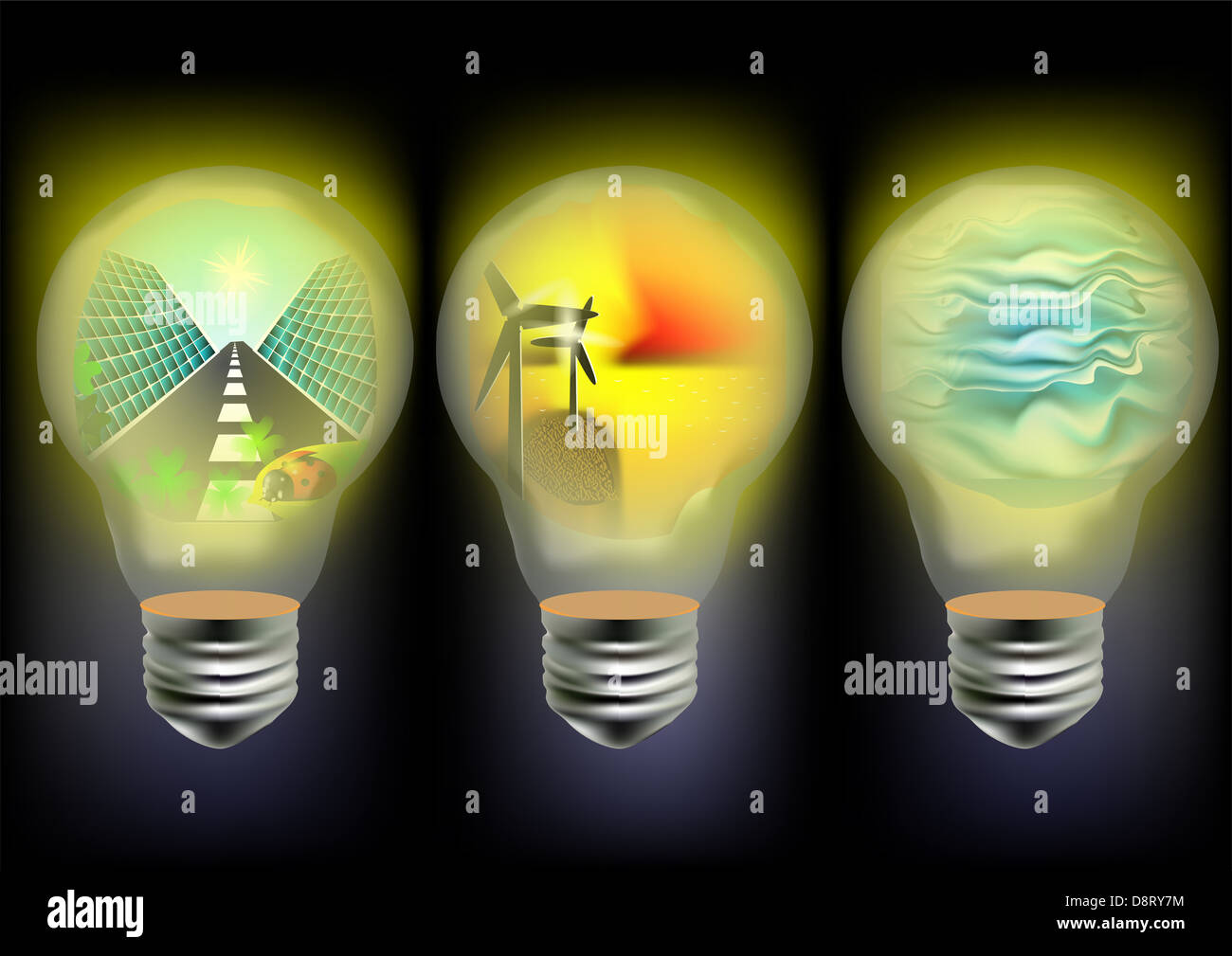solar, wind and wave energy. using mesh Stock Photo - Alamy