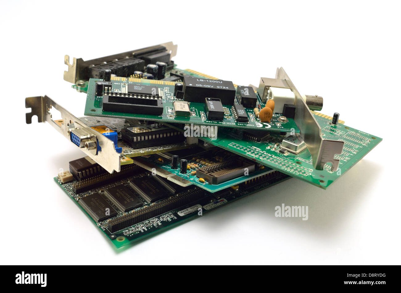 three chips on a white background Stock Photo - Alamy