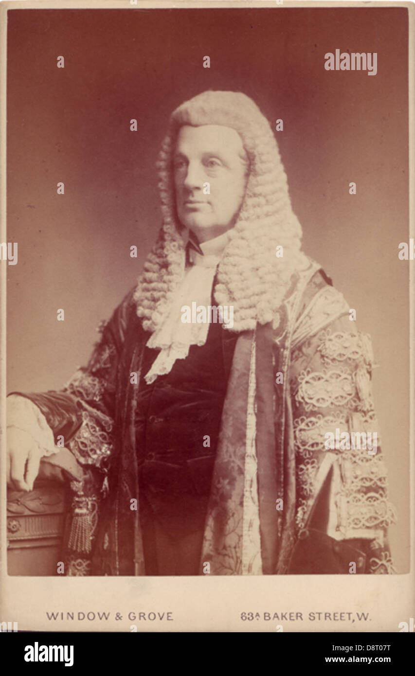 A historical photograph of Justice Esher, a British judge, captured in ...