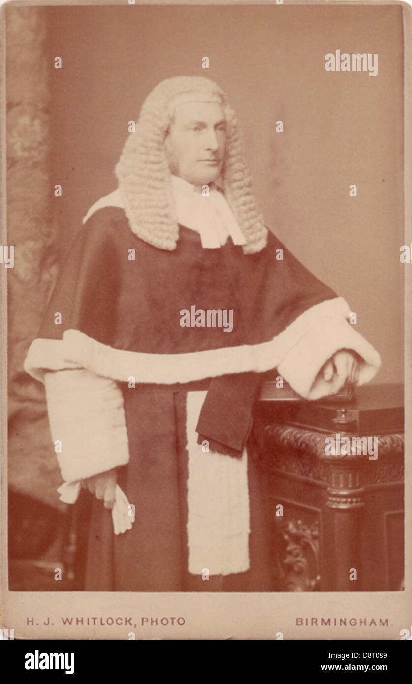 This historical photograph shows Justice Grantham, a British judge ...