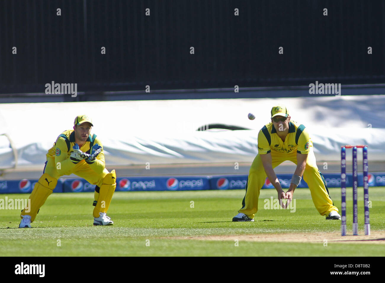 CARDIFF, WALES - June 04: Australia's Matthew Wade (wk) and Shane ...