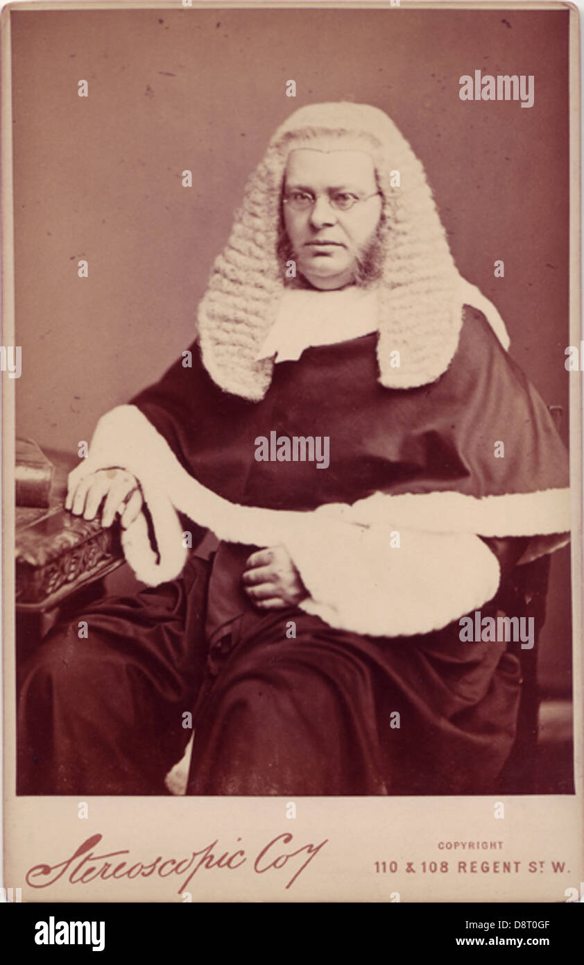 This vintage photograph features Justice Cave, a British judge, dressed ...