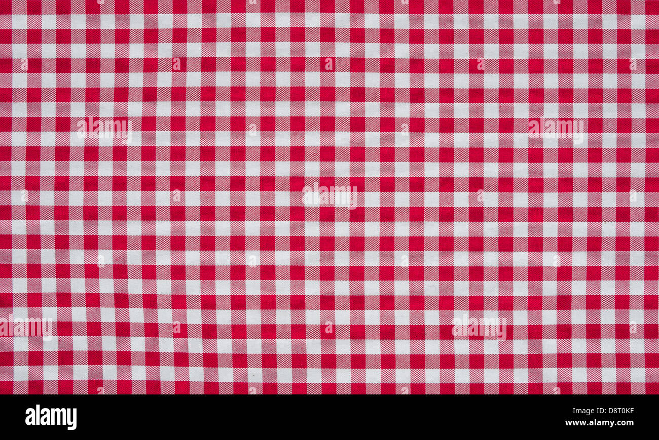 Red and white checkered tablecloth Stock Photo - Alamy
