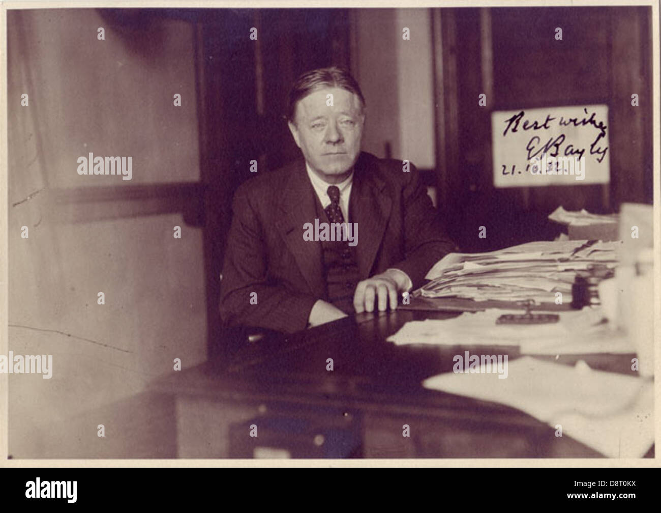 This historical photograph features Edward Bayly, a notable figure in ...