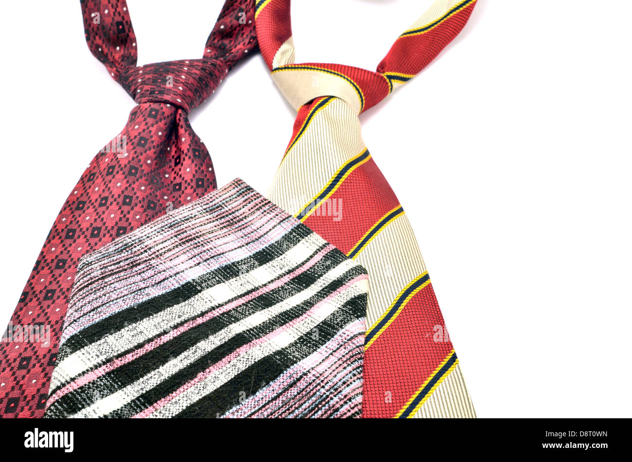 two ties on white background Stock Photo - Alamy